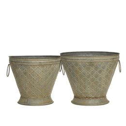 Chic Antique Eisen Blumentopf mit Henken skandinavische Deko Online Shop