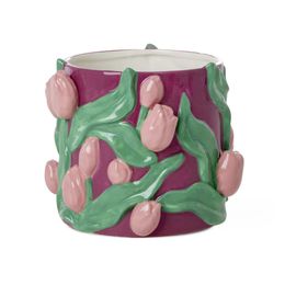 Rice Handbemalter Keramik Blumentopf mit Tulpenmuster skandinavische Deko Online Shop