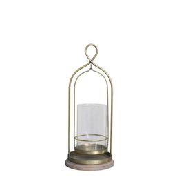 Chic Antique Windlicht mit Glas H34/D14 cm antique messing skandinavische Deko Online Shop