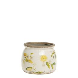 Chic Antique Limone runder Blumentopf mit Rand H&ouml;he 9,5, &empty; 12 cm skandinavische Deko Online Shop