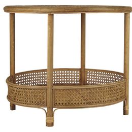 IB Laursen Runder Rattan Tisch mit Ablage skandinavische Deko Online Shop