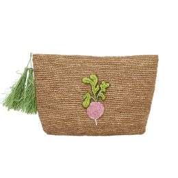 Rice Gro&szlig;e Raffia Handtasche Radieschen L:20 cm, B:30 cm, H:8 cm, Braun skandinavische Deko Online Shop
