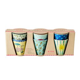 Rice Melamin Becher 6er-Set Funky Prints Blau skandinavische Deko Online Shop