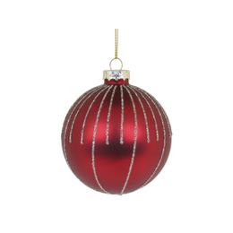 Chic Antique Weihnachtskugel mit Glitzer, rot skandinavische Deko Online Shop