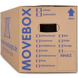 KK VERPACKUNGEN 10 x Movebox Umzugskartons bis 40 kg belastbar (2-wellig)