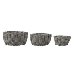 Bloomingville Fioria Blumentopf 3er, Grau, Polyrattan skandinavische Deko Online Shop
