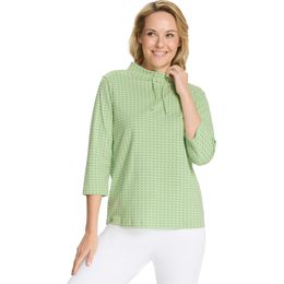 Damen Sweatshirt mit Stehkragen reseda-eucalyptus-bedruckt, Gr&ouml;&szlig;e 54