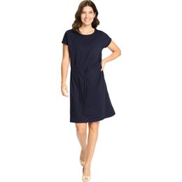 Damen Jerseykleid mit Tunnelzug auf Taillenhöhe marine, Größe 56