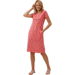 Damen Jerseykleid mit Taschen grapefruit-wei&szlig;-bedruckt, Gr&ouml;&szlig;e 56