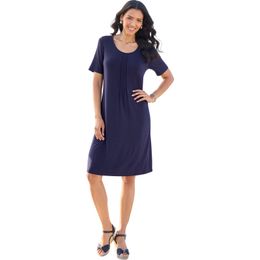 Damen Jerseykleid mit Biesenverzierung marine, Größe 56