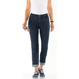 Damen 7/8-Jeans mit fixiertem Beinaufschlag dark blue, Gr&ouml;&szlig;e 27