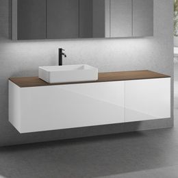 neoro n50 M&ouml;belanlage B: 180 cm mit 2 Ausz&uuml;gen, Waschtisch B: 58 cm wei&szlig; matt,, BN0065WM+BN0434WH+BN0431WH+BN0409WL,