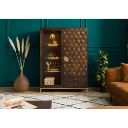 Highboard Mango 120x40x165 braun ge&ouml;lt DIAMOND #217