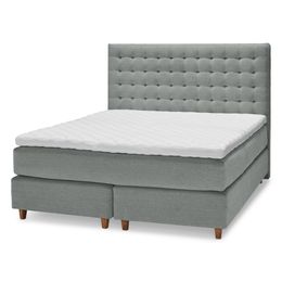 Scapa Boxspringbett - 163x212x141cm - braun - Fichtenholz / Schaumstoff / Polyester