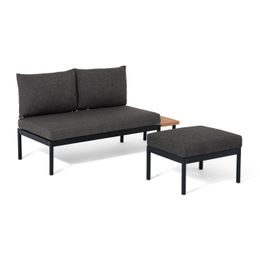 Tchibo - Flexibles Balkon-Lounge-Set »Elin« - 147x69x81cm - anthrazit - Aluminium / Eukalyptus-Massivholz / Polypropylen