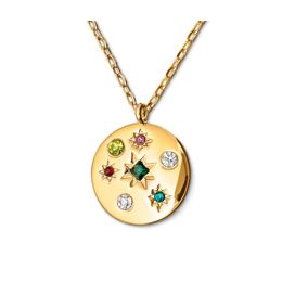 Tchibo - Kette mit rundem Multicolor-Anh&auml;nger - gold