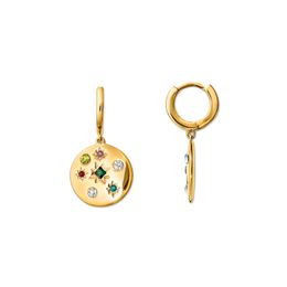 Tchibo - Creolen mit Multicolor-Anh&auml;nger - gold