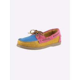 Heine Damen Slipper, Bunt, Gr. 39, Mokassins & Slippers, Material: Rindsleder