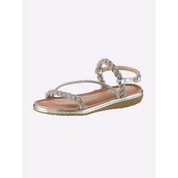 Andrea Conti Damen Sandale, Silberfarben, Gr. 40, Sandalen & Sandaletten, Material: Textil