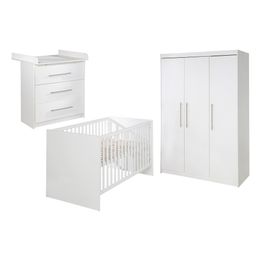Roba Kinderzimmer-Set &raquo;Maren&laquo; mit Bett - 78x142x81cm - wei&szlig; - Holz / Metall