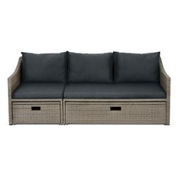 Tchibo - Lounge-Schlafsofa »Thore« mit Ausziehfunktion - 204,5x78x84cm - anthrazit - Aluminium / Polyethylen / Polyester