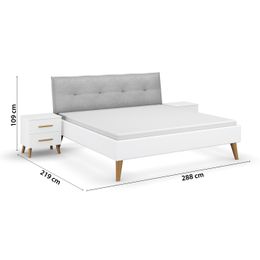 Rauch Bettanlage &raquo;Skandi&laquo; mit 2 Nachttischen - 288x219x109cm - braun -