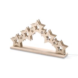 Tchibo - LED-Sternenpyramide - 45,5x10x24cm - wei&szlig; - Holz / Kunststoff