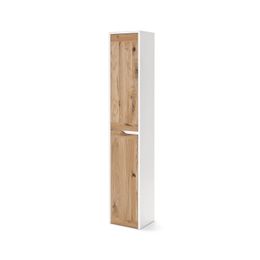 Tchibo - Hochschrank mit 2 T&uuml;ren - 30x25x160cm - braun - Holz / Eichenholz / Glas