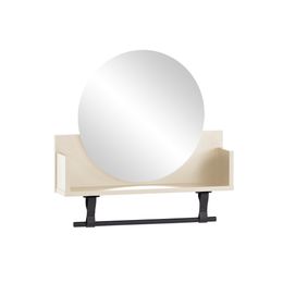 Tchibo - Spiegelregal &raquo;Lovund&laquo; - 60x13,5x59cm - schwarz - Holz / Kunststoff / Leder