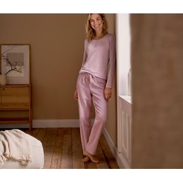 Tchibo - Flanell-Pyjama - Damen - Gr. M - ros&eacute;