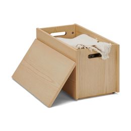 Tchibo - Stapelbox mit Deckel - 60x30x33cm - braun - Holz / Eschenholzfurnier