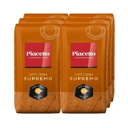 Piacetto Supremo Caff&egrave; Crema - 6x 1 kg Ganze Bohne - Intensit&auml;t: 5/6