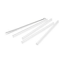 Tchibo - 4 Glas-Trinkhalme - silber