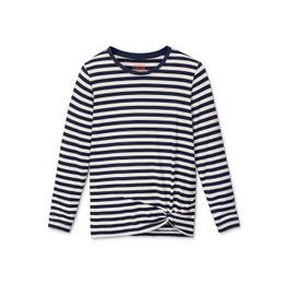 Tchibo - Langarmshirt mit Knotendetail - M&auml;dchen - Gr. 170/176 - wei&szlig;/gestreift