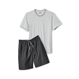 Tchibo - Shorty-Pyjama mit Chambray-Hose - Herren - Gr. XL - schwarz/gestreift