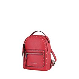 Rucksack "Tokyo", Damen, Gr. B/H/T: 17cm x 22cm x 9cm, rot, Lederimitat, Collezione Alessandro, Rucksäcke, vorne mit kleinem Reißverschlussfach