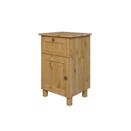 Nachtkommode Home Affaire "Juventus, Nako, Nachttisch", beige (natur), B:42cm H:65cm T:38cm, Massivholz, Sideboards, mit einer Schublade, aus massiver Kiefer, FSC-zertifiziert
