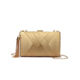 Clutch "Sydney", Damen, Gr. B/H/T: 17cm x 11cm x 7cm onesize, gold, Kunstfaser, Collezione Alessandro, Taschen, edles Design