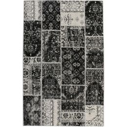 Hochflor-Teppich GUTMANN FACTORY "Puffy 63698", schwarz, B:170cm H:100mm L:240cm, Baumwolle, Kunstfaser, Teppiche, Vintage Design