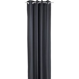 Vorhang Tom Tailor HOME "DOVE", grau (anthrazit), B:140cm H:245cm, Wirkware, Baumwolle, Gardinen