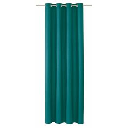 Vorhang Tom Tailor HOME "DOVE", blau (aquamarin), B:135cm H:245cm, Wirkware, Baumwolle, Gardinen