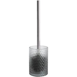 WC-Garnitur Kleine Wolke "Melua", grau (anthrazit), B:9,5cm H:36,5cm L:9,5cm, Glas, Reinigungsb&uuml;rsten