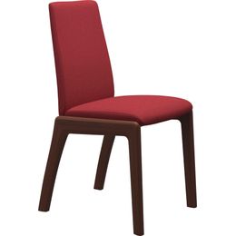 Polsterstuhl stressless "Laurel", rot (berry rot dinamica, walnuss), B:57cm H:92cm T:59cm, Microfaser DINAMICA (88% Polyester, 12% Polyurethan), St&uuml;hle, Polsterstuhl, Low Back, Gr&ouml;&szlig;e M, mit abgerundeten Beinen in Walnuss