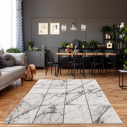 Teppich Carpet City "Noa 9288" Gr. 31, grau, B:140cm H:11mm L:200cm, Kunstfaser, Teppiche, Kurzflor, Modern, Weicher For, Pflegeleicht