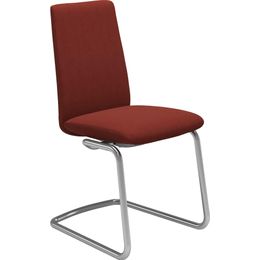 Polsterstuhl stressless "Laurel", rot (rot dinamica, chrom gl&auml;nzend), B:53cm H:92cm T:59cm, Microfaser DINAMICA (88% Polyester, 12% Polyurethan), St&uuml;hle, Polsterstuhl, Low Back, Gr&ouml;&szlig;e M, mit Beinen aus Stahl in Chrom gl&auml;nzend