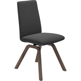Polsterstuhl stressless "Laurel", grau (charcoal dinamica, walnuss), B:49cm H:92cm T:59cm, Microfaser DINAMICA (88% Polyester, 12% Polyurethan), St&uuml;hle, Polsterstuhl, Low Back, Gr&ouml;&szlig;e M, mit schr&auml;ggestellten Beinen in Walnuss
