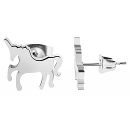 Adelia&acute;s Paar Ohrh&auml;nger ADELIA&acute;S "Neuheit 2025 - M&auml;dchen Ohrstecker aus poliertem Edelstahl", silber, Ohrringe, Jungen, M&auml;dchen, Edelstahl