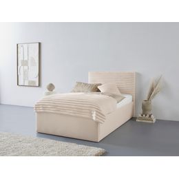 Polsterbett "Vita", beige (hell, beige), L:210cm, Bezug: 100% Polyester, Polsterung: Polsterwatte, Material, Gestell: gepolsterter Holzwerkstoff, Westfalia Schlafkomfort, Betten, auch mit Stauraum erhältlich, inkl. Kopfteilverstellung