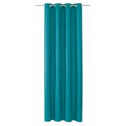 Vorhang Tom Tailor HOME "DOVE", blau (petrol), B:135cm H:245cm, Wirkware, Baumwolle, Gardinen