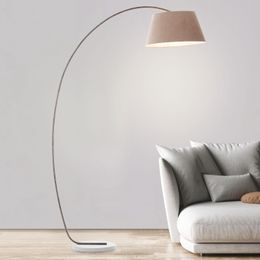 Brilliant Bogenlampe "Brok", grau (taupe), 1, H: 196cm, 1 Stk., Leuchten, 196 cm H&ouml;he, 121 cm Ausl., E27, schwenkbar, Beton/Metall/Textil, taupe, Bogenlampe